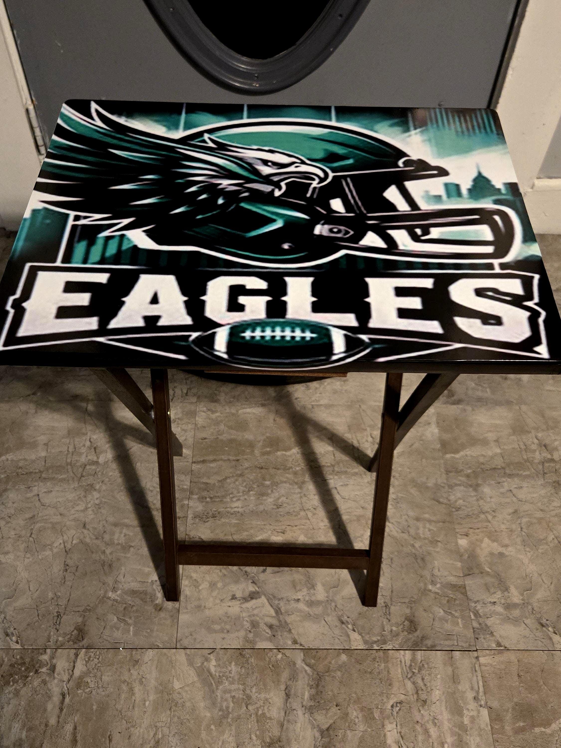 Custom Eagles Folding Table, Game Day, Football, Wooden Table, Man Cave ...