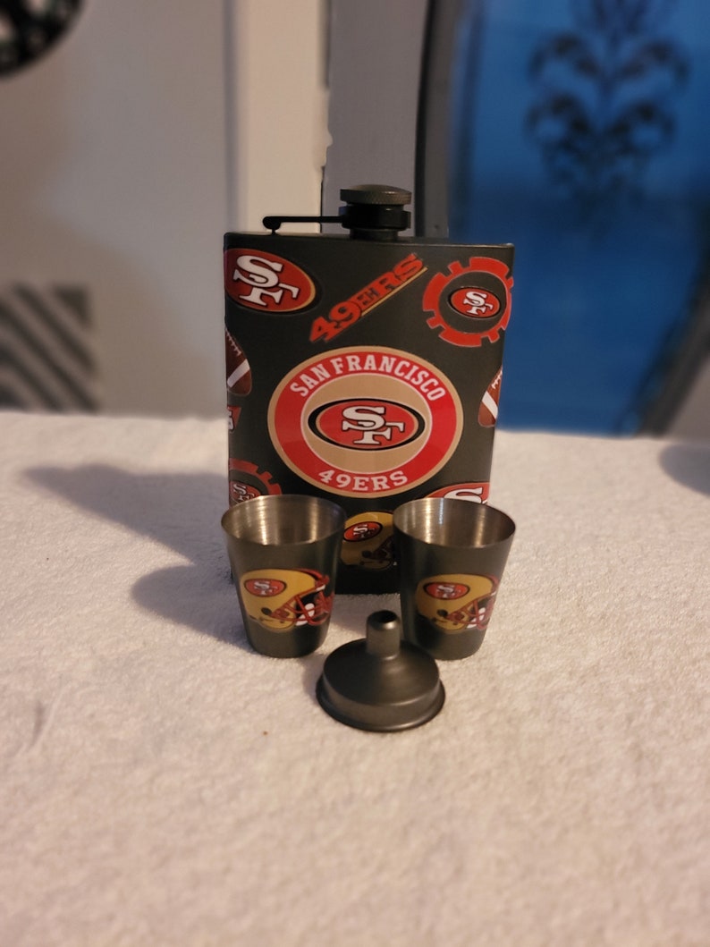San Francisco 49ers Flask Set, Stainless Steel, Birthday Gift, Tailgate ...