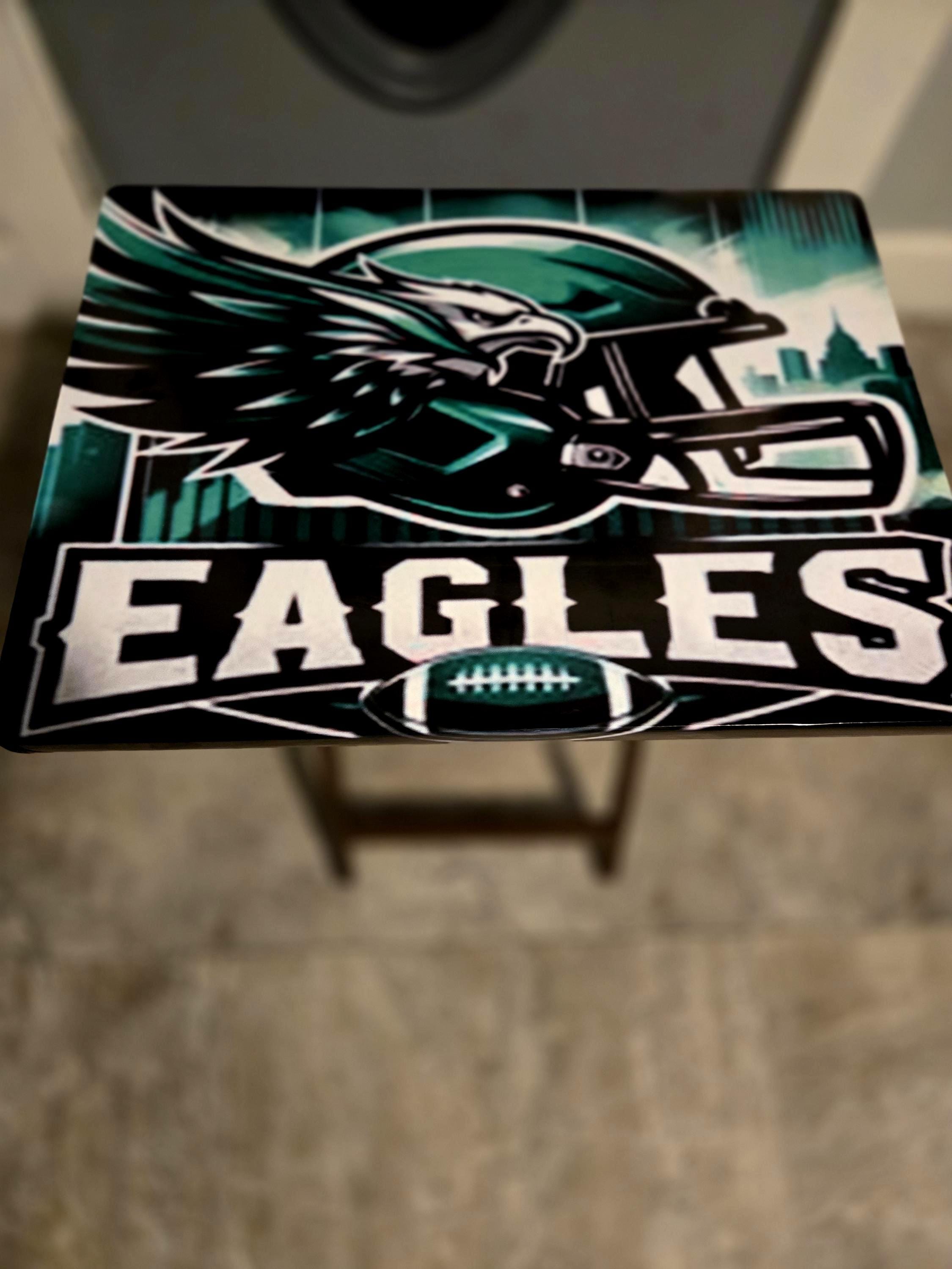 Custom Eagles Folding Table, Game Day, Football, Wooden Table, Man Cave ...