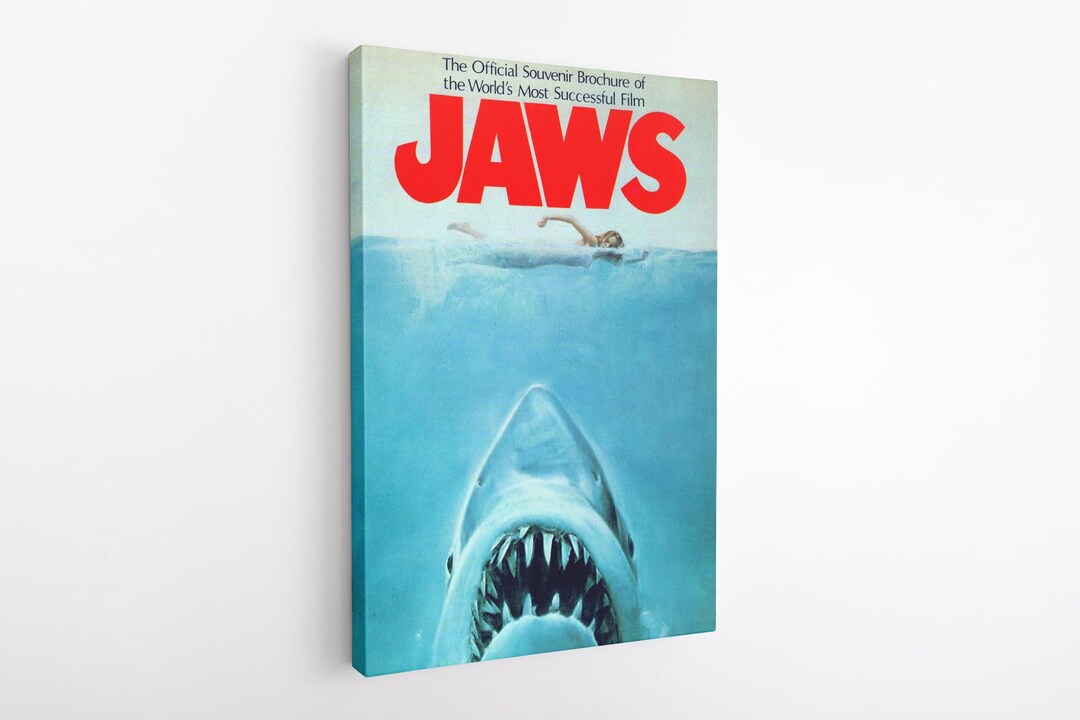 Jaws Movie Poster, Classic Jaws Poster, Home Decor, Jaws 1975, Steven ...