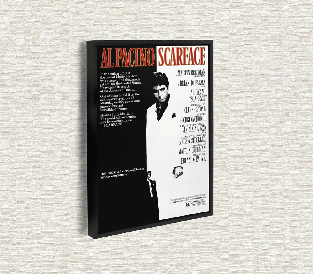 Scarface Poster, Tony Montana, Scarface Canvas Print, Black and White ...