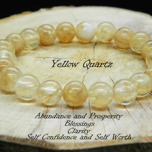 Yellow Quartz Bracelet, Beaded Bracelet, Quartz Bracelet, Chakra ...