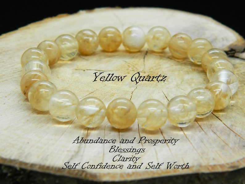 Yellow Quartz Bracelet Beaded Bracelet Quartz Bracelet - Etsy