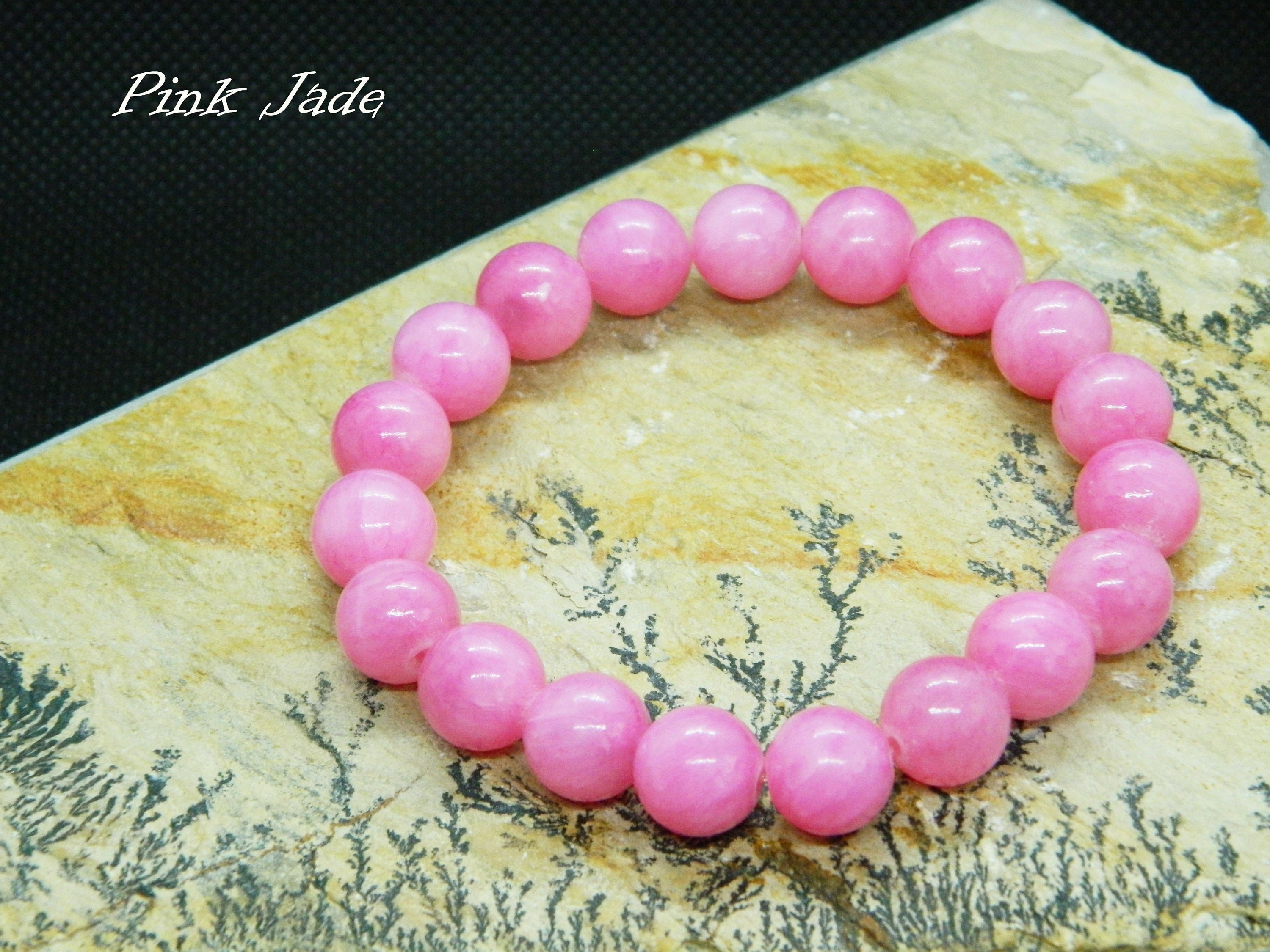 Pink Jade Bracelet AAA Grade Beaded Bracelet Gemstone | Etsy