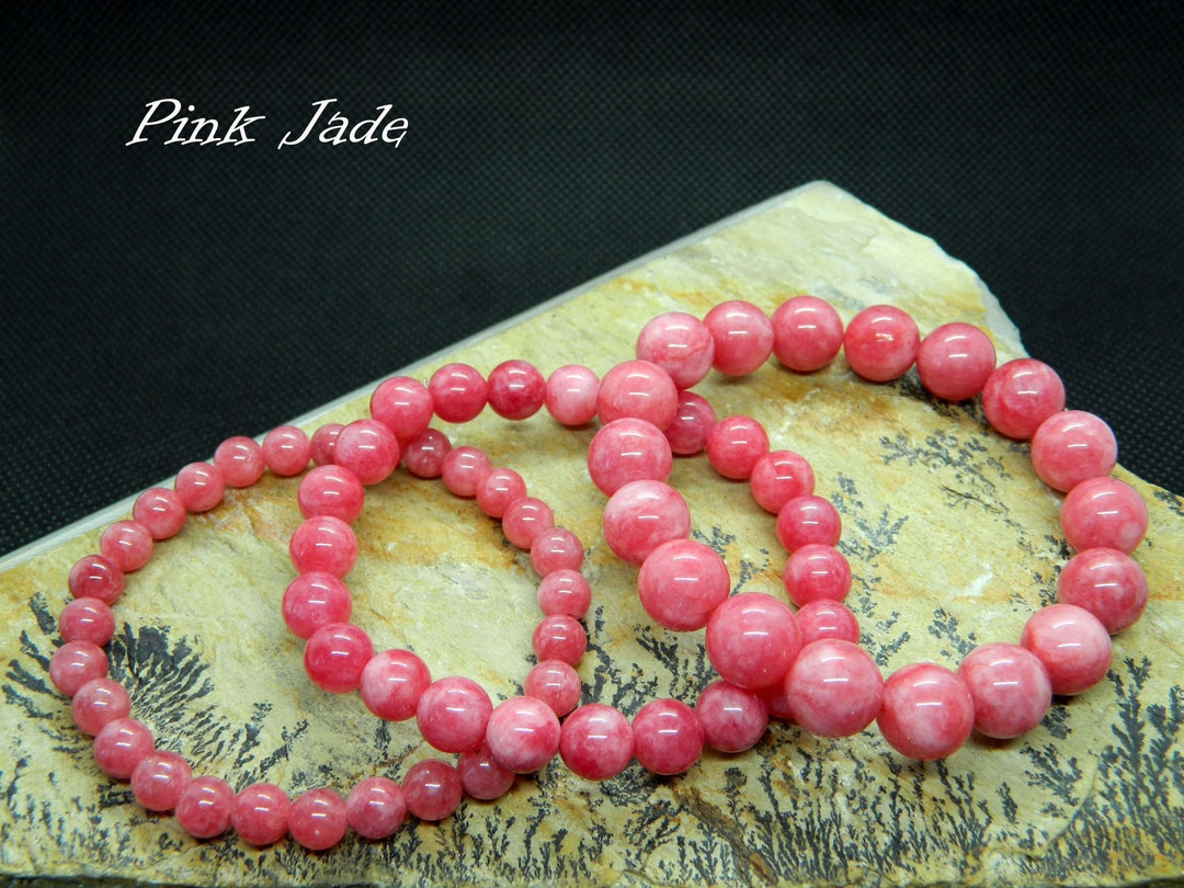 Pink Jade Bracelet, AAA Grade, Rose Jade, Gemstone Bracelet, March ...