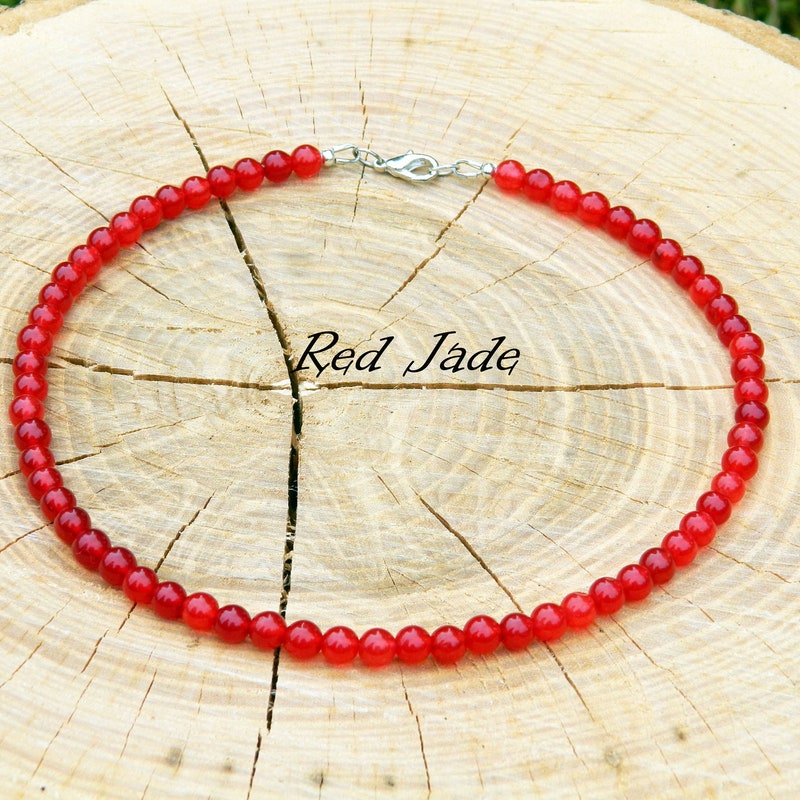 Red Bead Necklace - Etsy