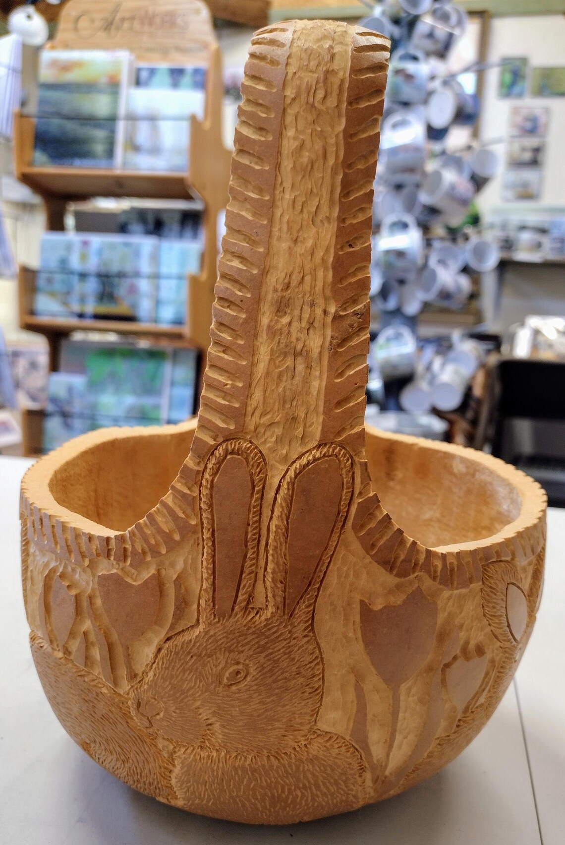 Gourd Basket With Rabbit and Flower Designs - Etsy