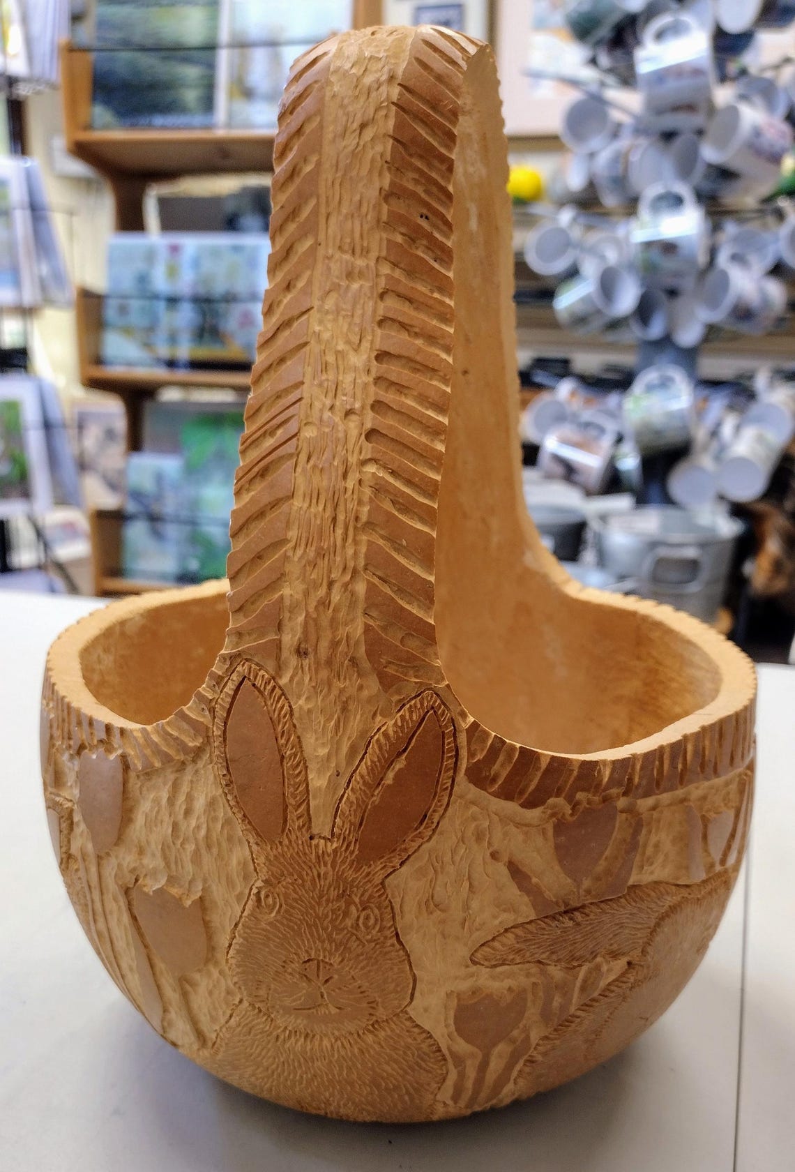 Gourd Basket With Rabbit and Flower Designs - Etsy