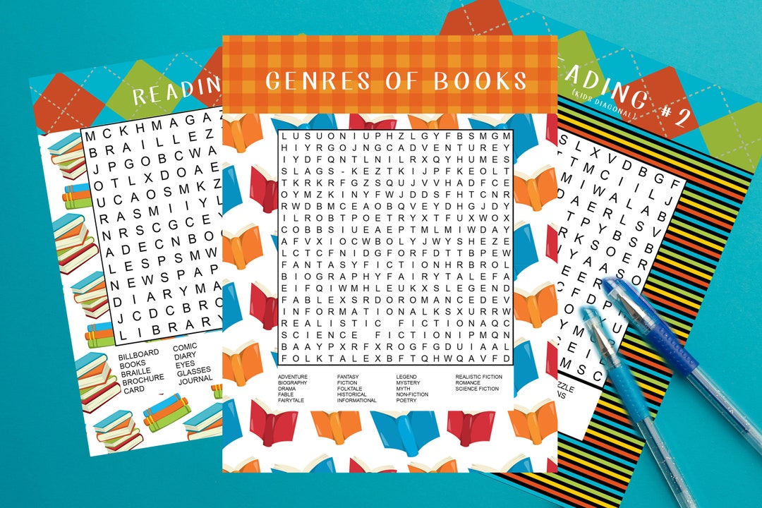 Three, Reading and Genre of Books Word Search. Printables, for Children ...