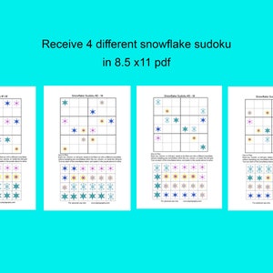 Snowflake sudoku easy printable - halftolf