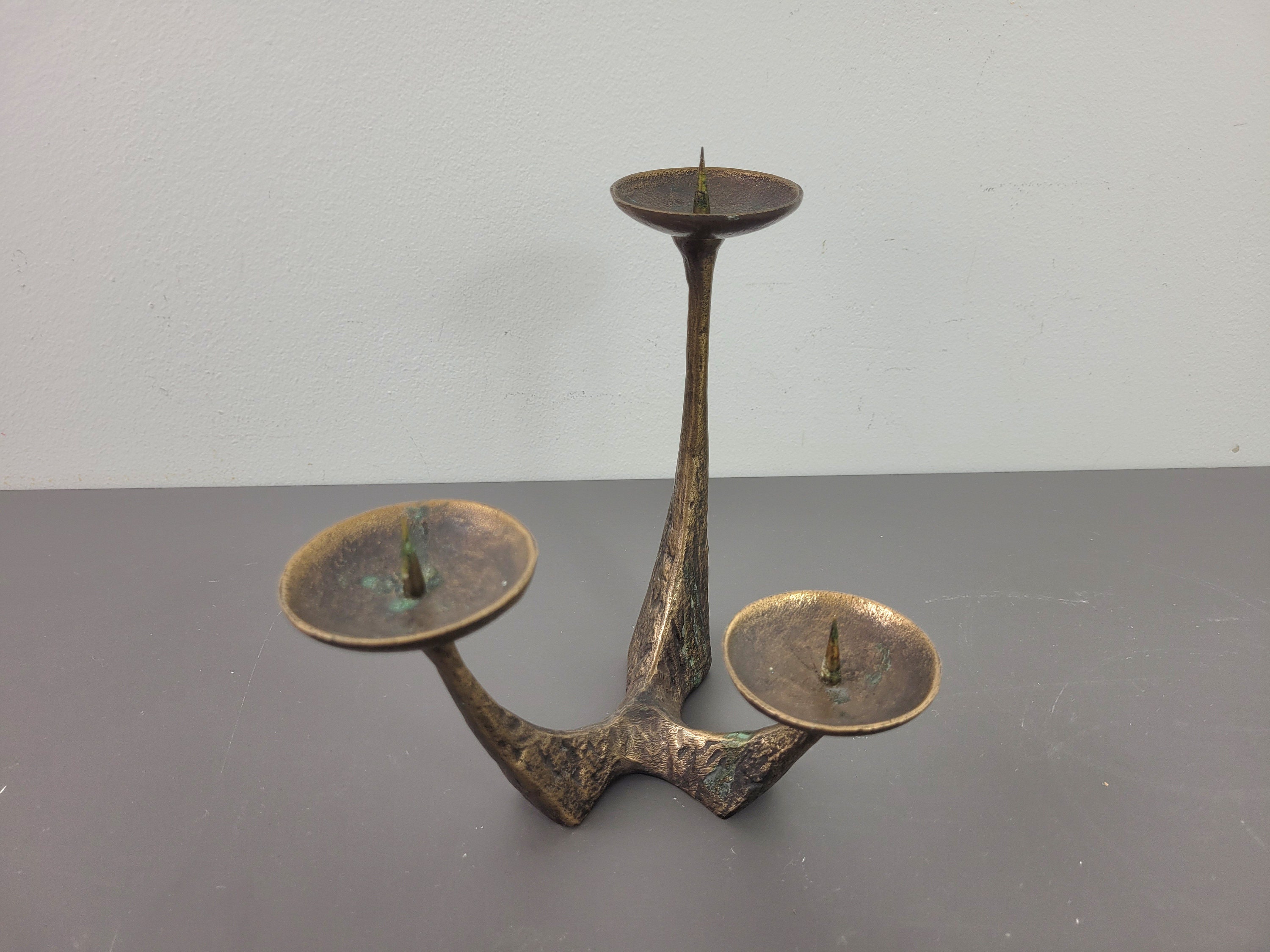 Harjes Candle Holder Brutalist Bronze 60s Candle Stick - Etsy
