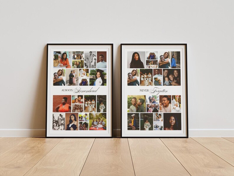 Funeral Photo Collage Sign Set Template, Welcome Sign Template ...