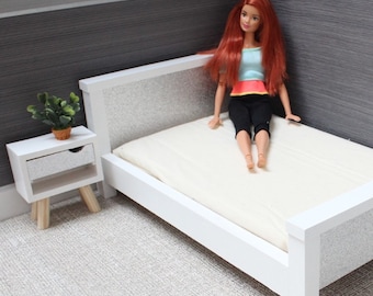 1:6 Scale Double Bed for 12 Inch Doll Modern Furniture - Etsy