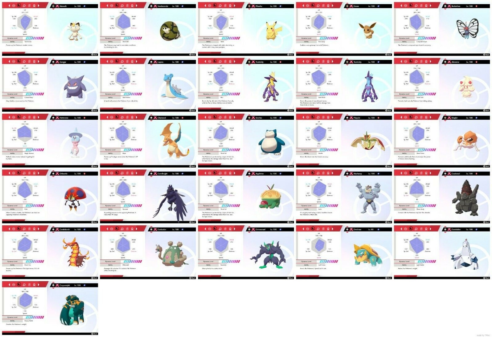 ALL 34 GMAX Pokemon Bundle Shiny RARE Gigantamax/Dynamax 6IV | Etsy