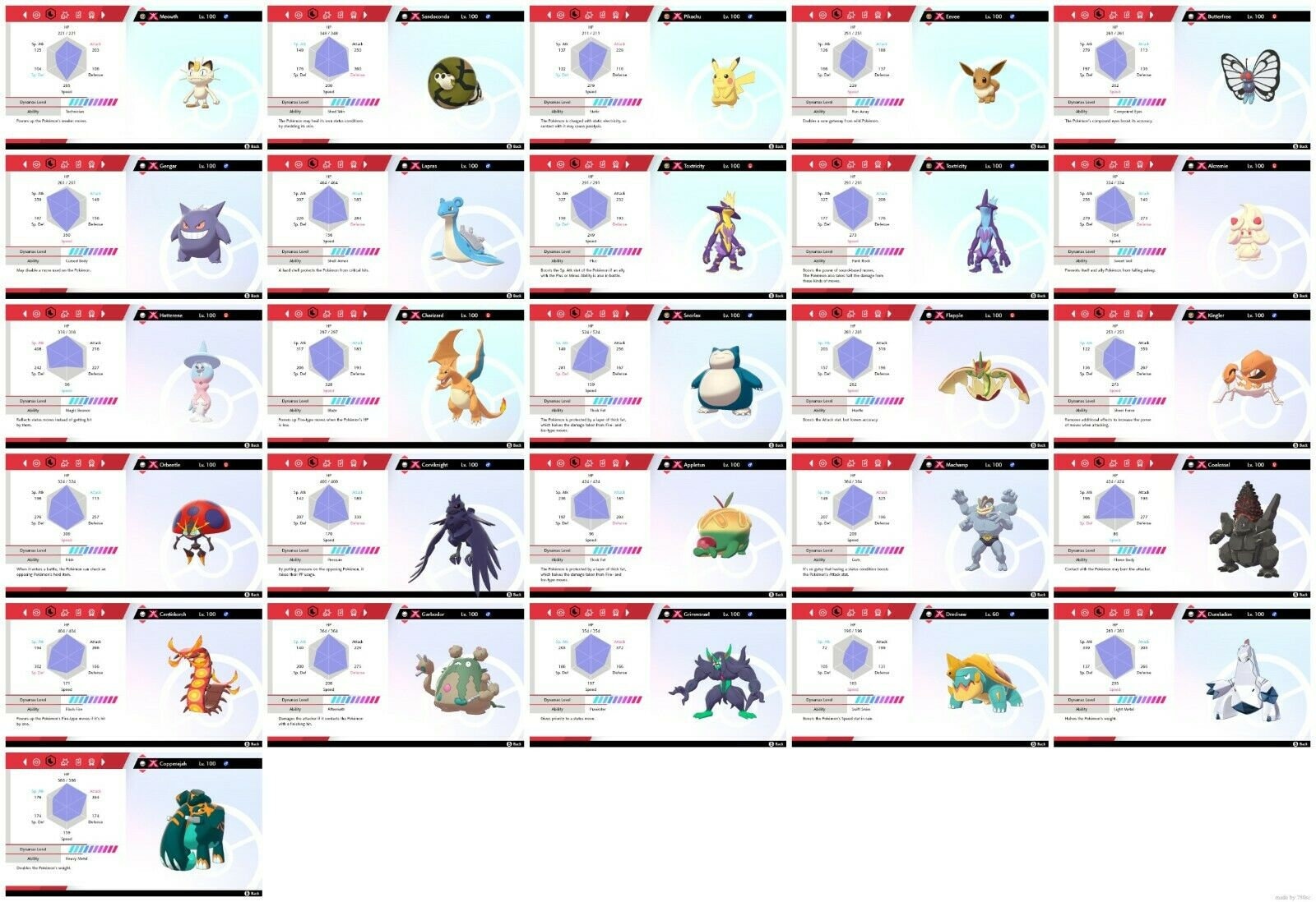 ALL 34 GMAX Pokemon Bundle Shiny RARE Gigantamax/Dynamax 6IV | Etsy