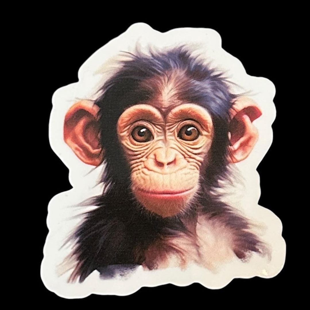 Monkey Sticker – Fun Vinyl Decal With Playful Monkey Design, Cute ...