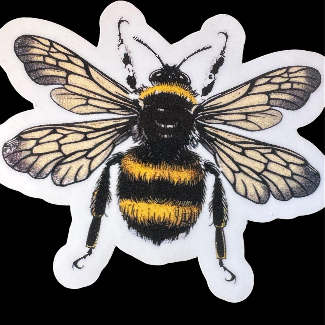 Honey Bee Sticker – Cute Vinyl Decal, Bumblebee Design, Nature Lover ...