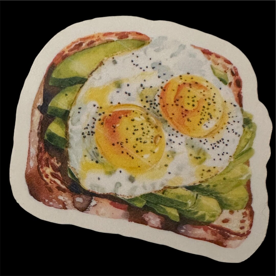 Avocado Toast Sticker – Cute Vinyl Decal, Breakfast Lover’s Sticker ...