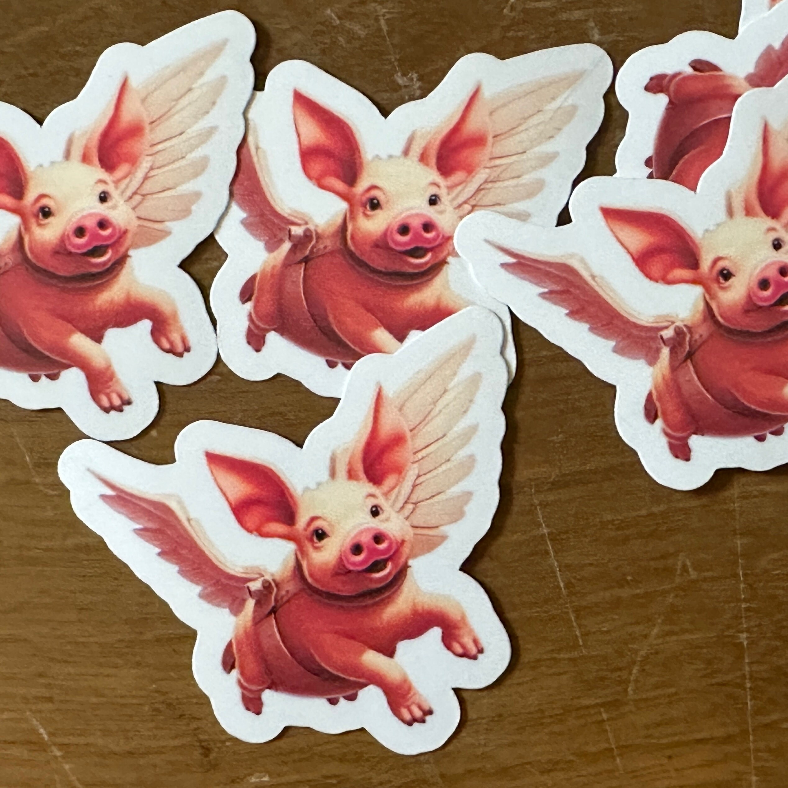 Flying Pig Laminated Vinyl Sticker - Etsy