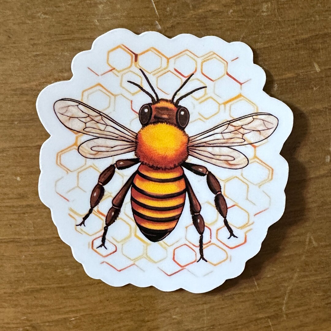 Honey Bee Laminated Vinyl Sticker - Etsy