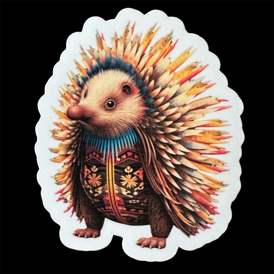 Porcupine Sticker – Cute Vinyl Decal, Playful Porcupine Design, Fun ...