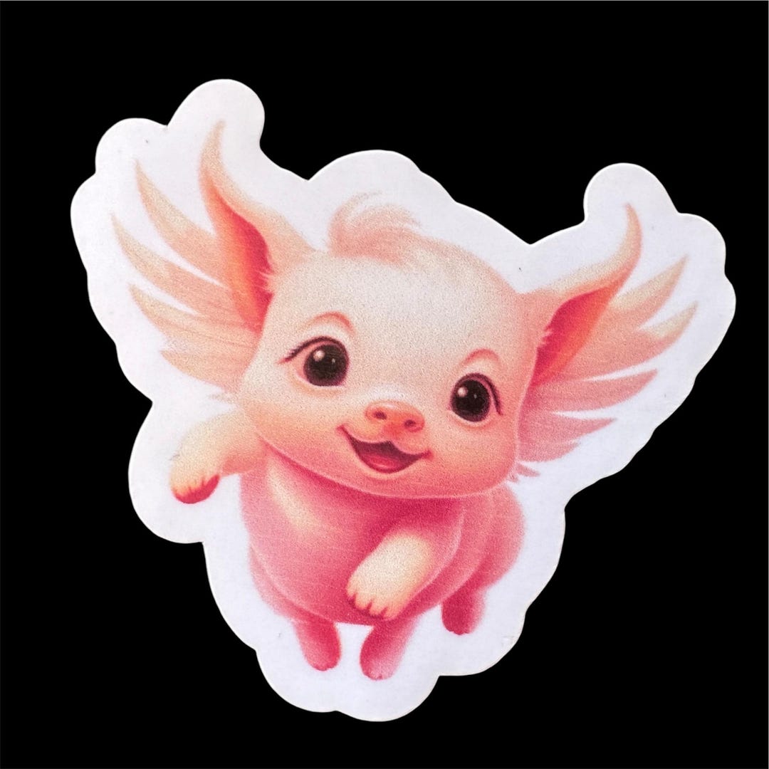 Flying Pig Sticker – Cute Vinyl Decal, Fun and Whimsical Flying Pig ...