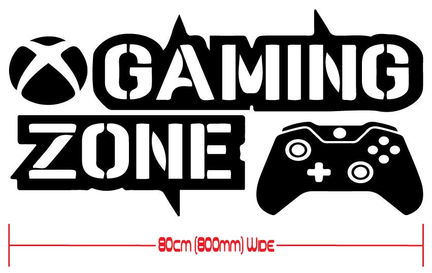 Huge Gaming Zone X Box Gamer Gaming Room Wall Art Sticker Decals 15 ...