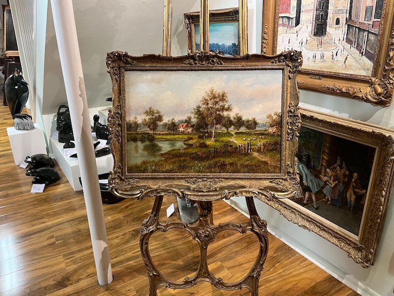 OLIEVERFSCHILDERIJ GROOT Oude Meester Graham Thompson 1851-1925 Mooie ...