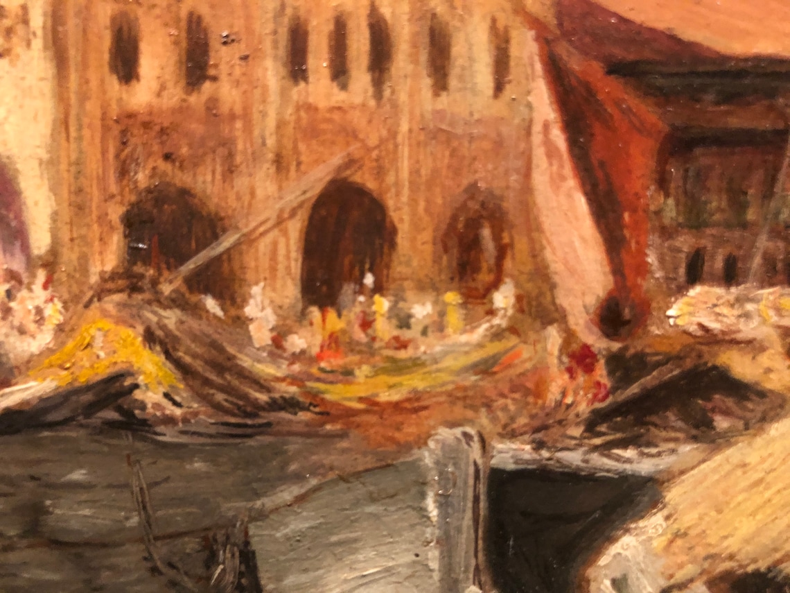 OLD FINE MASTER Rossi Oil Painting Impressionist Italian School Early ...