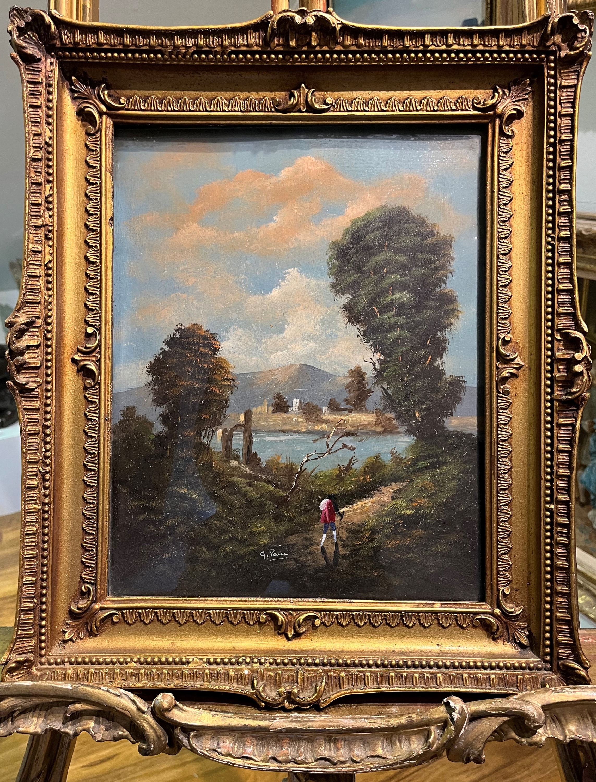 FINE STUNNING OLD Italian Scene Oil Painting by G. Pain British Around ...