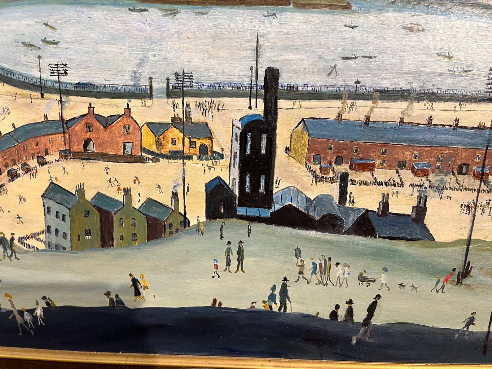 HUGE OLD MASTER Style Signed L S Lowry " the Pond " Oil Painting 20th ...