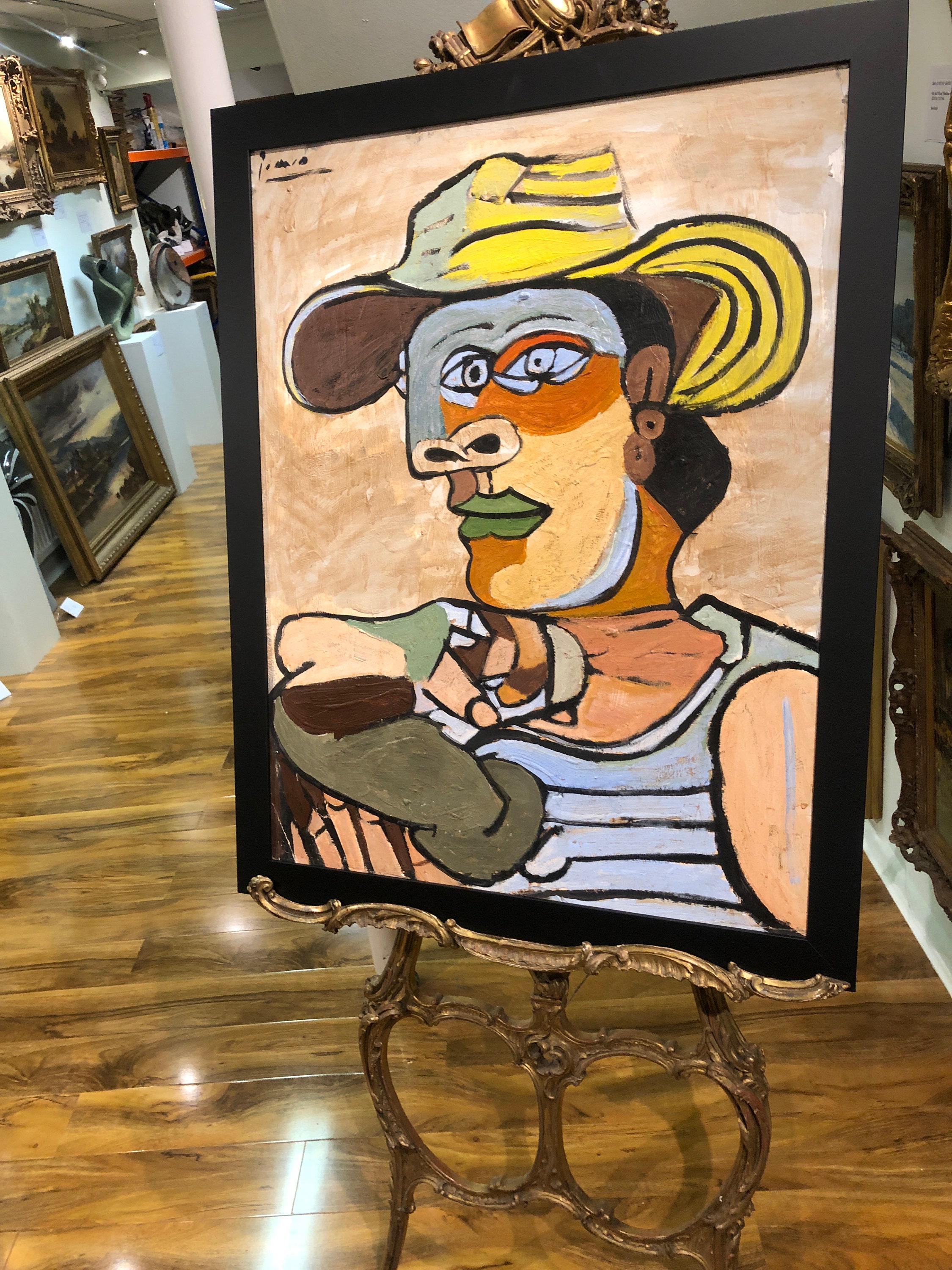 OLD MASTER Signed Picasso 1938 " the Sailor " Oil Painting on Canvas ...