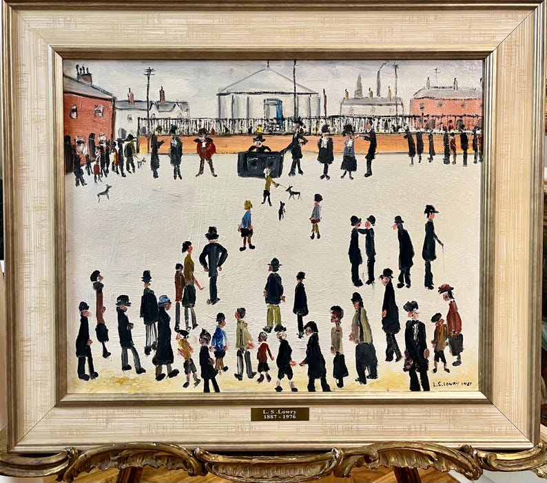 OLD MASTER Style Signed L S Lowry " the Vote " Oil Painting 20th ...