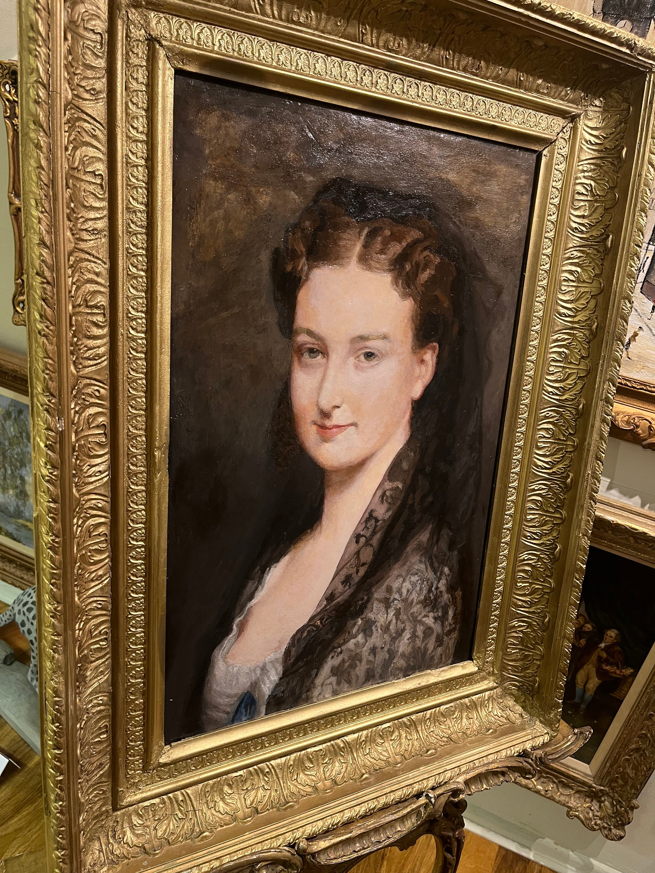 OIL PAINTING Beautiful Lady of Nobility Antique 18th Century Circa 1800 ...