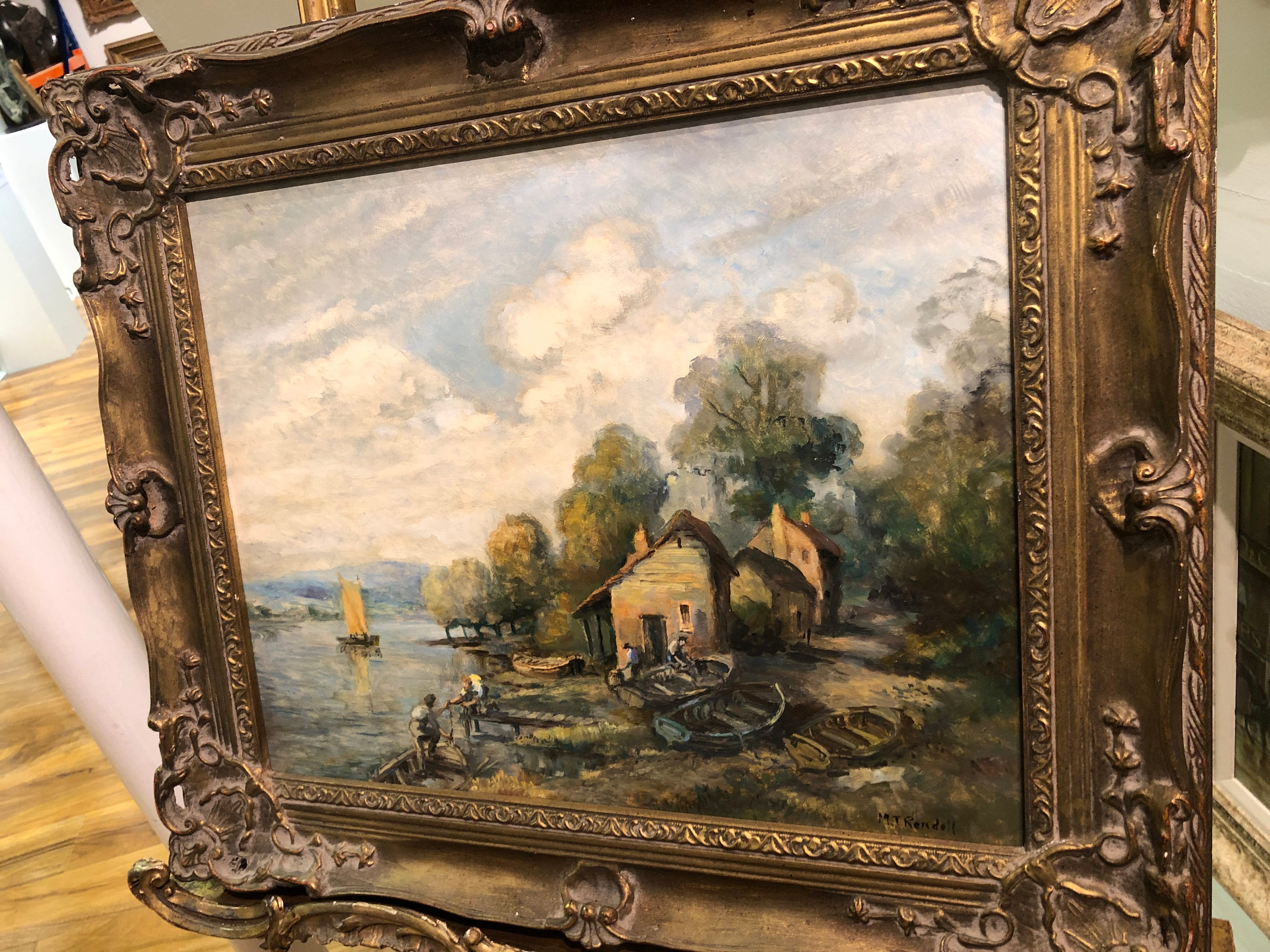 OIL PAINTING LARGE Listed Artist M J Rendell Circa Mid 20TH Century ...