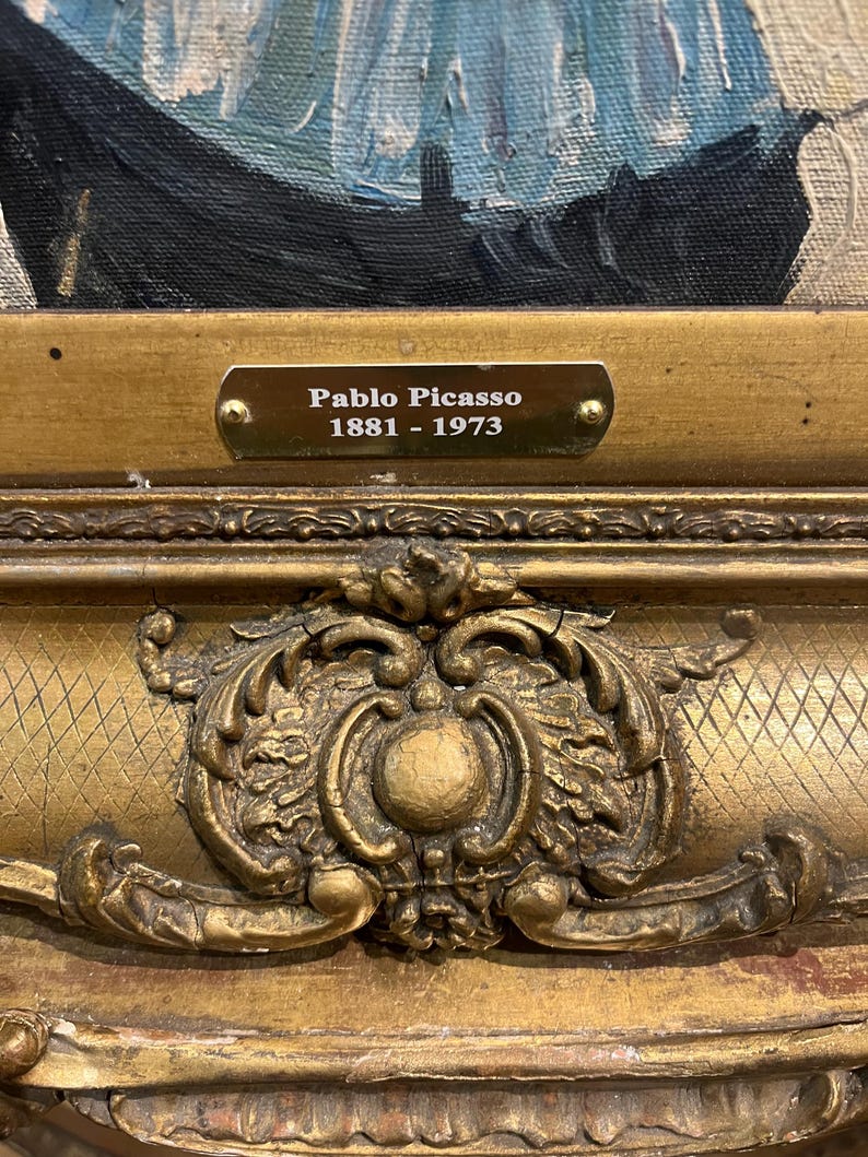 OLD MASTER Signed Picasso 1970/80's " the Cavalier " Oil Painting on ...