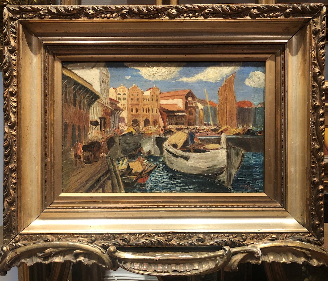 OLD FINE MASTER Rossi Oil Painting Impressionist Italian School Early ...