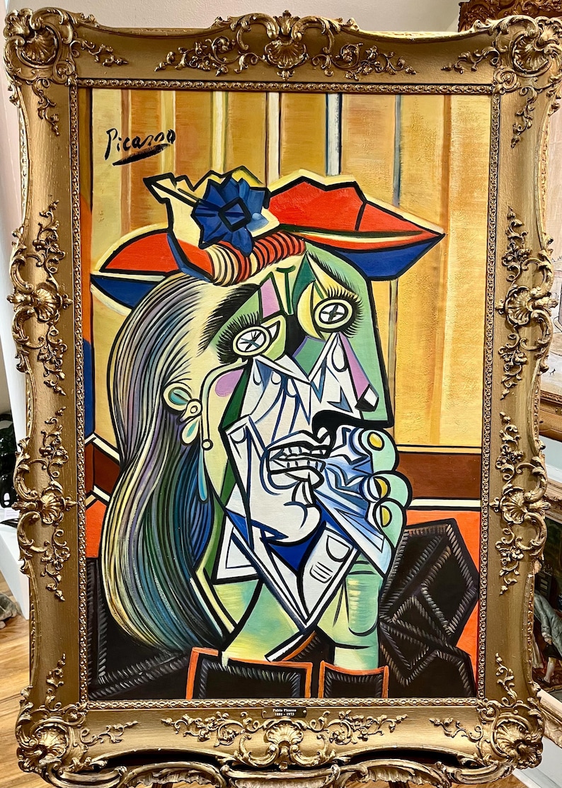 OLD MASTER Style Signed Picasso 1937 " Weeping Woman " Oil Painting on ...
