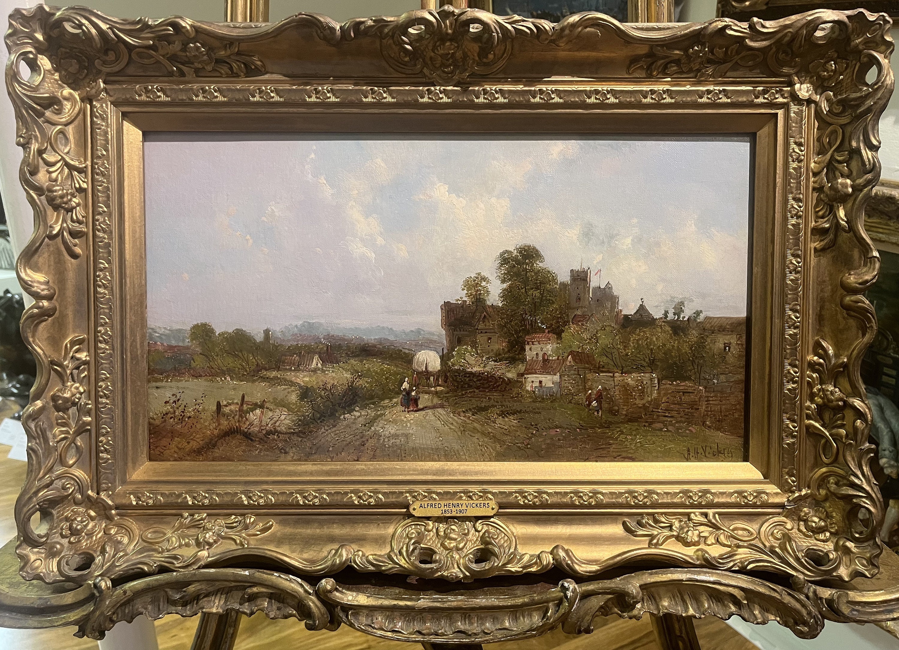 VERY RARE Oil PAINTING Antique 19th Century by Listed Artist Albert H ...