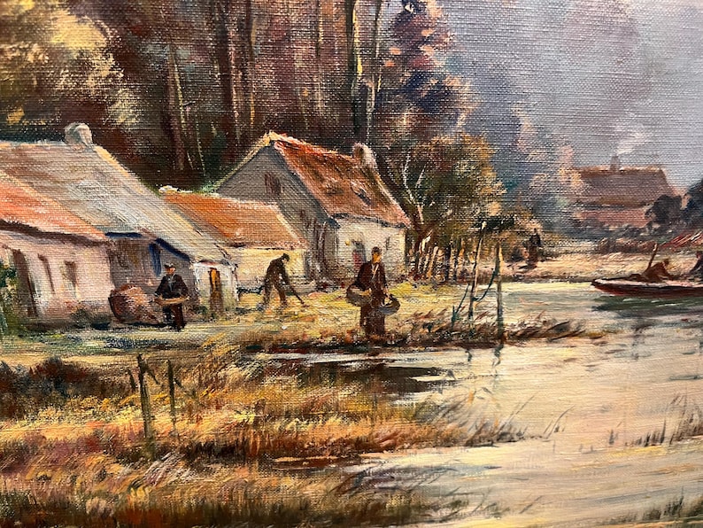 GRAN PINTURA al óleo francesa de Eugene Demester b1914 IMPRESIONISMO ...