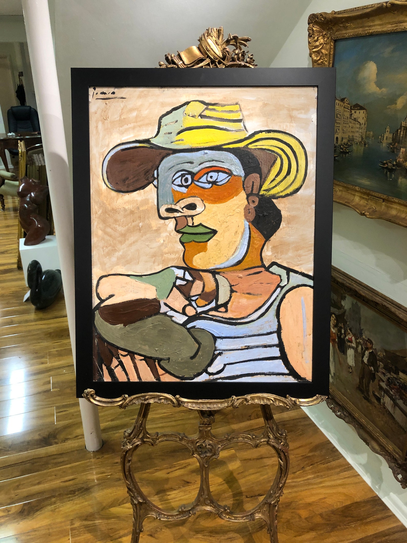 OLD MASTER Signed Picasso 1938 " the Sailor " Oil Painting on Canvas ...