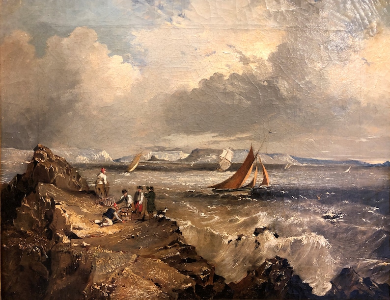 VERY RARE Oil PAINTING Antique 19th Century by Listed Artist Robert ...