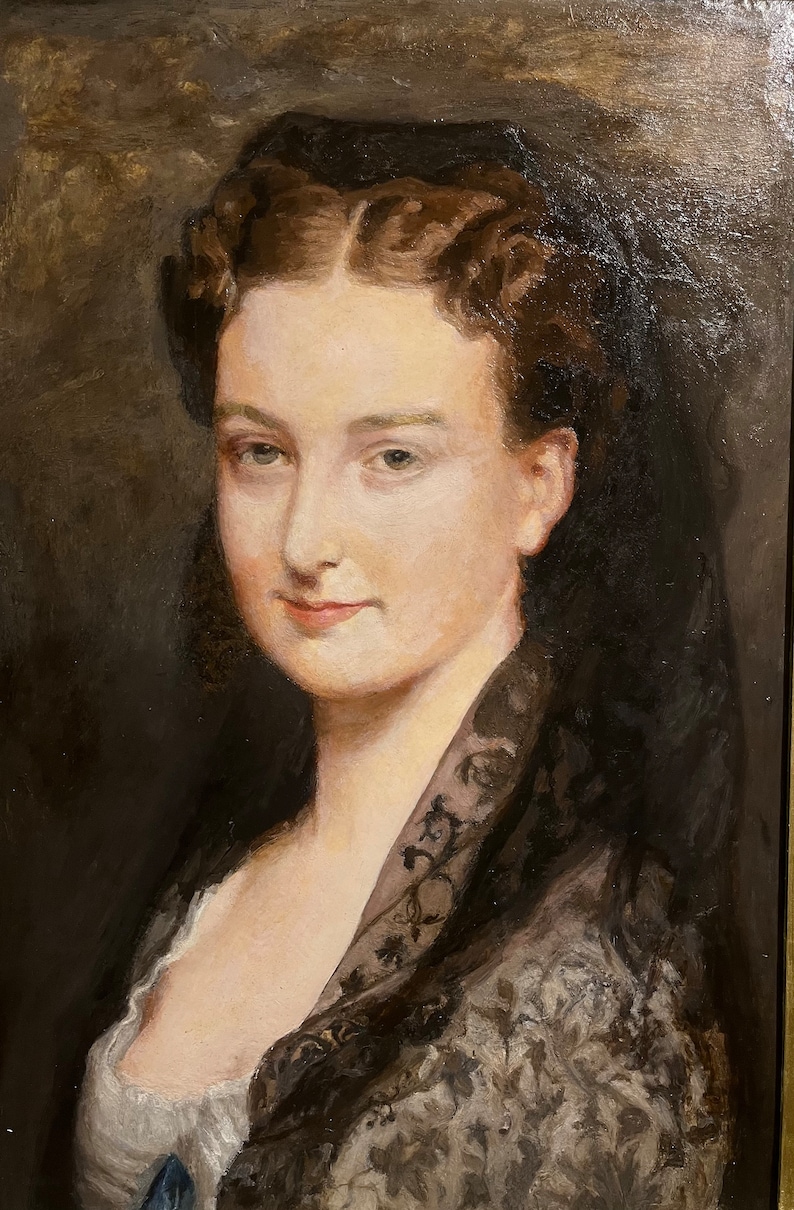 OIL PAINTING Beautiful Lady of Nobility Antique 18th Century Circa 1800 ...