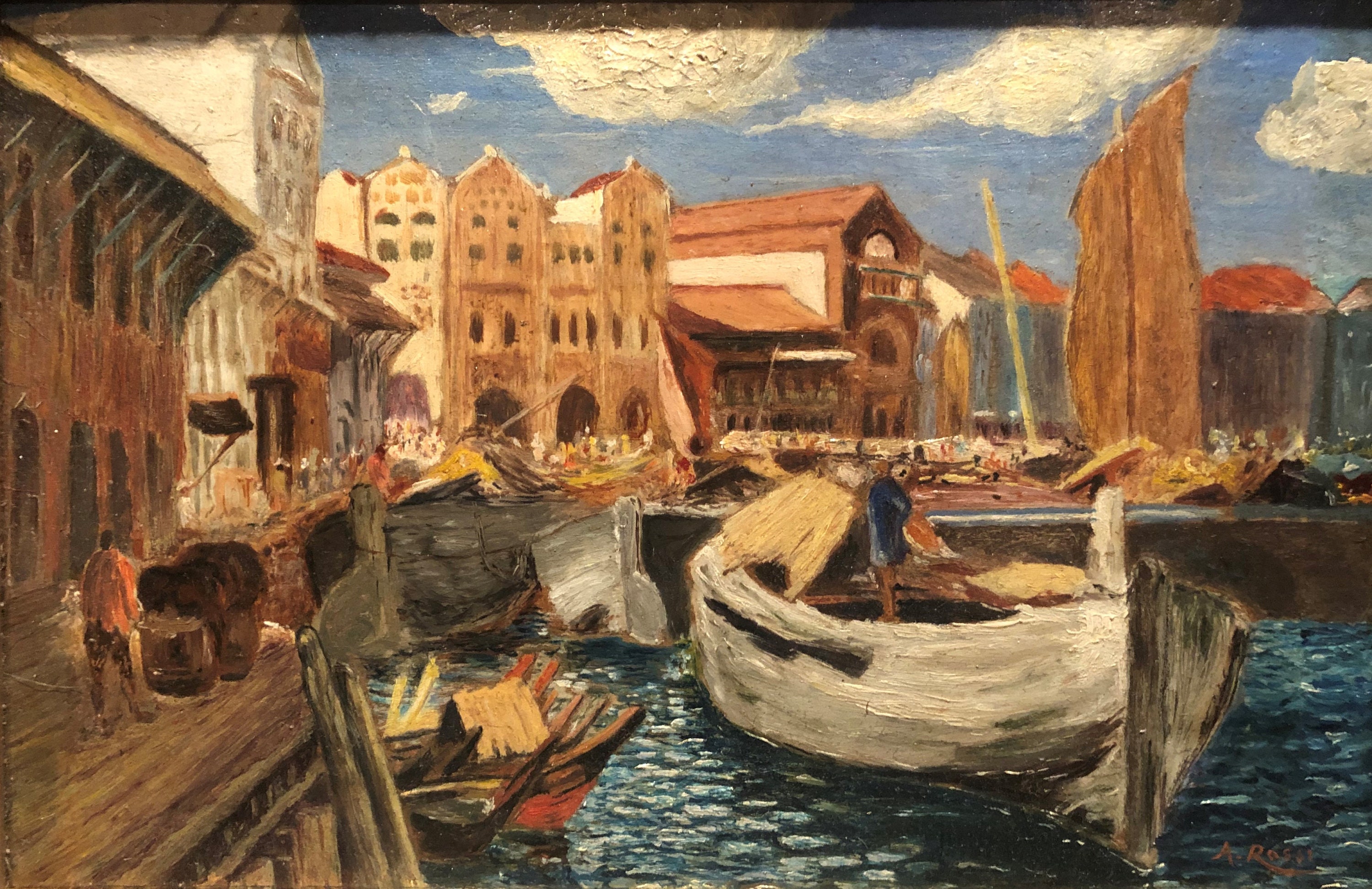 OLD FINE MASTER Rossi Oil Painting Impressionist Italian School Early ...