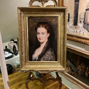 OIL PAINTING Beautiful Lady of Nobility Antique 18th Century Circa 1800 ...