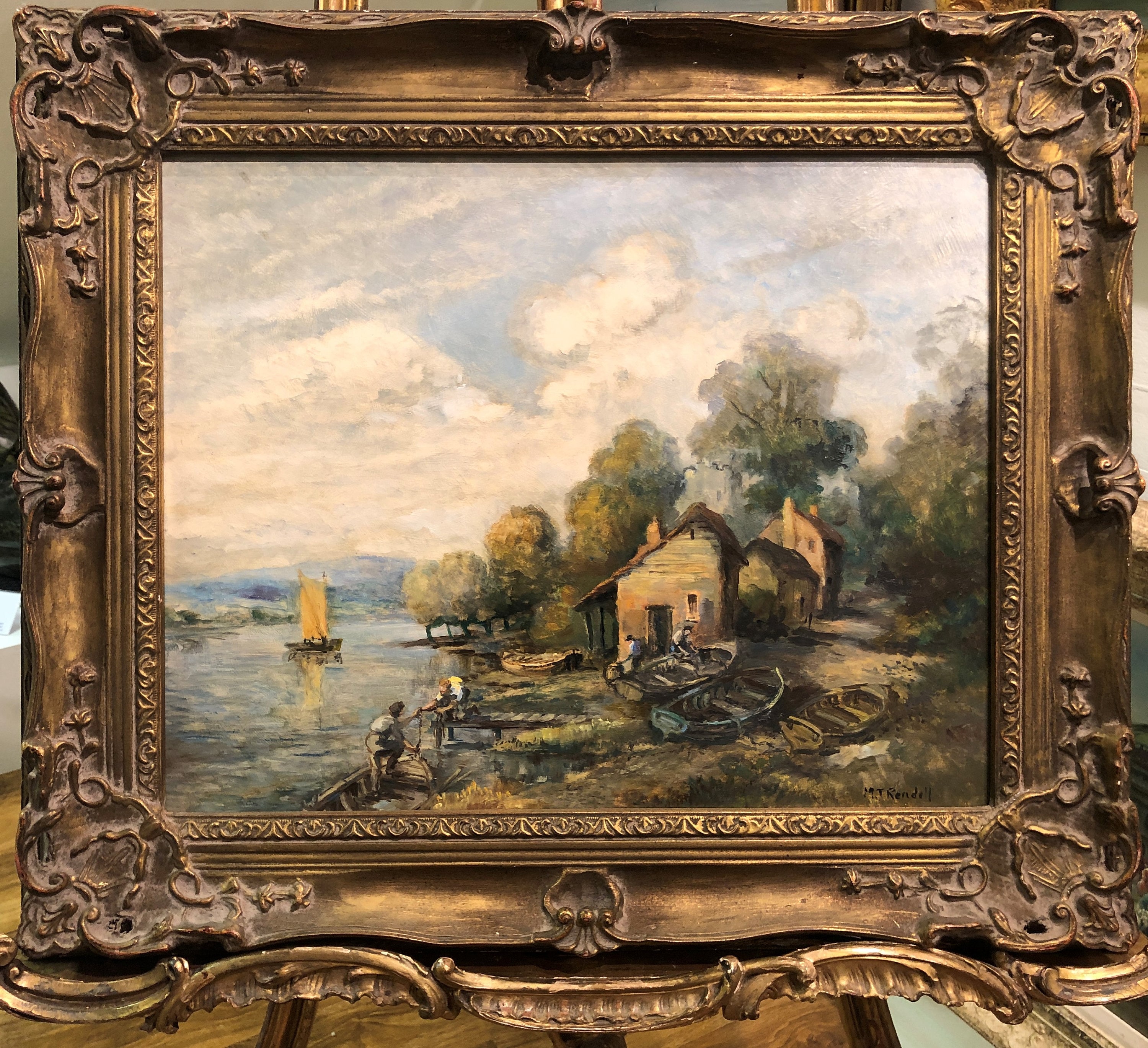 OIL PAINTING LARGE Listed Artist M J Rendell Circa Mid 20TH Century ...