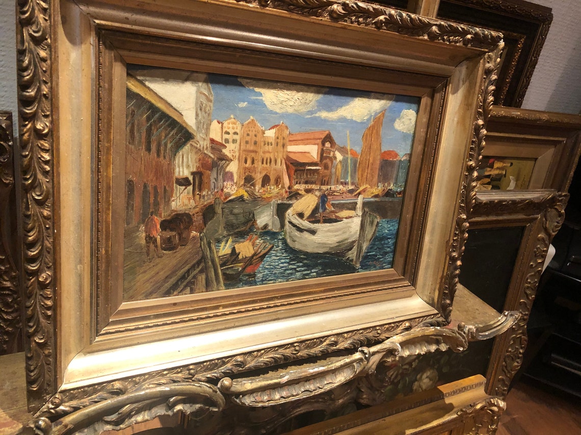 OLD FINE MASTER Rossi Oil Painting Impressionist Italian School Early ...