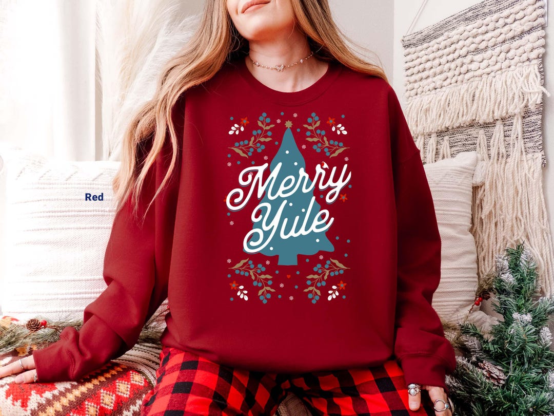 Merry Yule Sweatshirt | Winter Solstice Sweatshirt | Yule Sweatshirt ...
