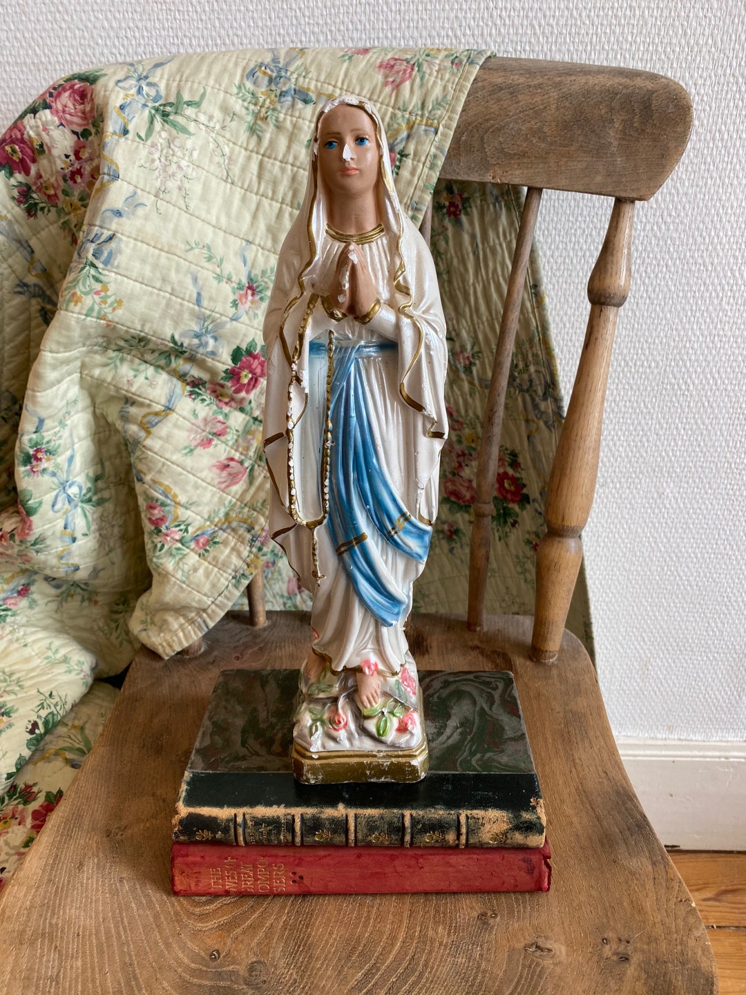 Virgin Mary, Virgin Mary Statue, Vintage Virgin Mary Statue, Religious ...