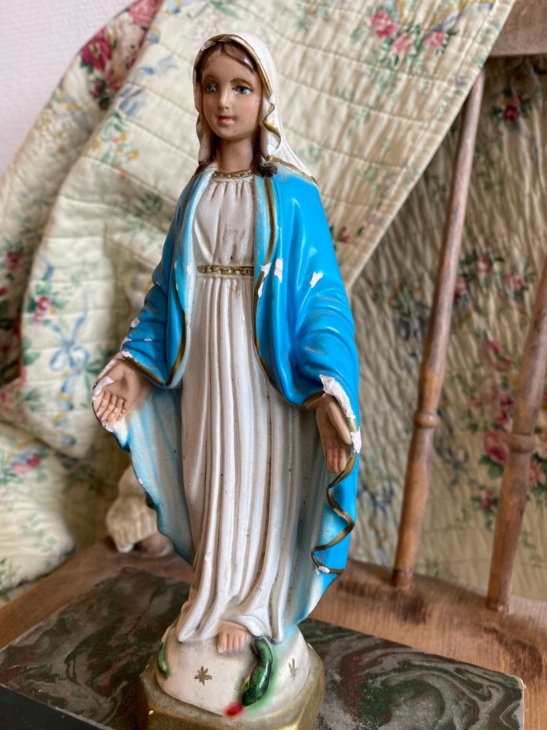 Virgin Mary, Virgin Mary Statue, Vintage Virgin Mary Statue, Religious ...